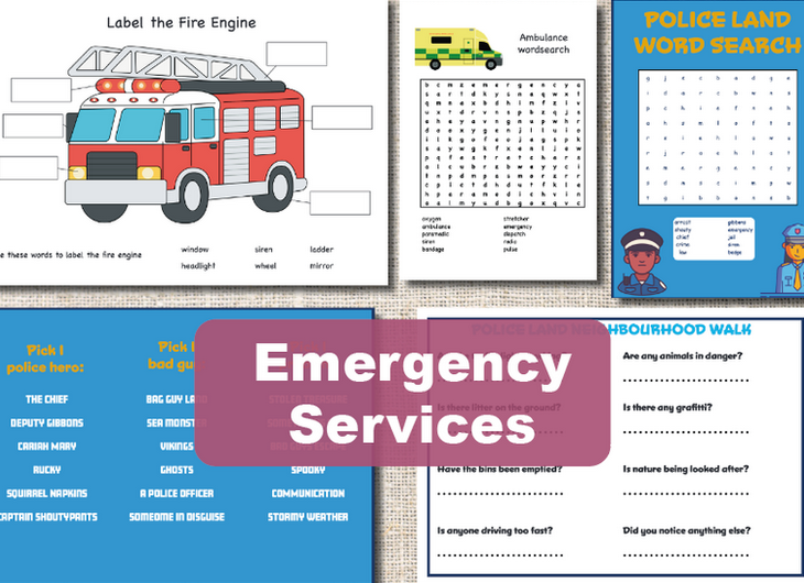 Free emergency services printables